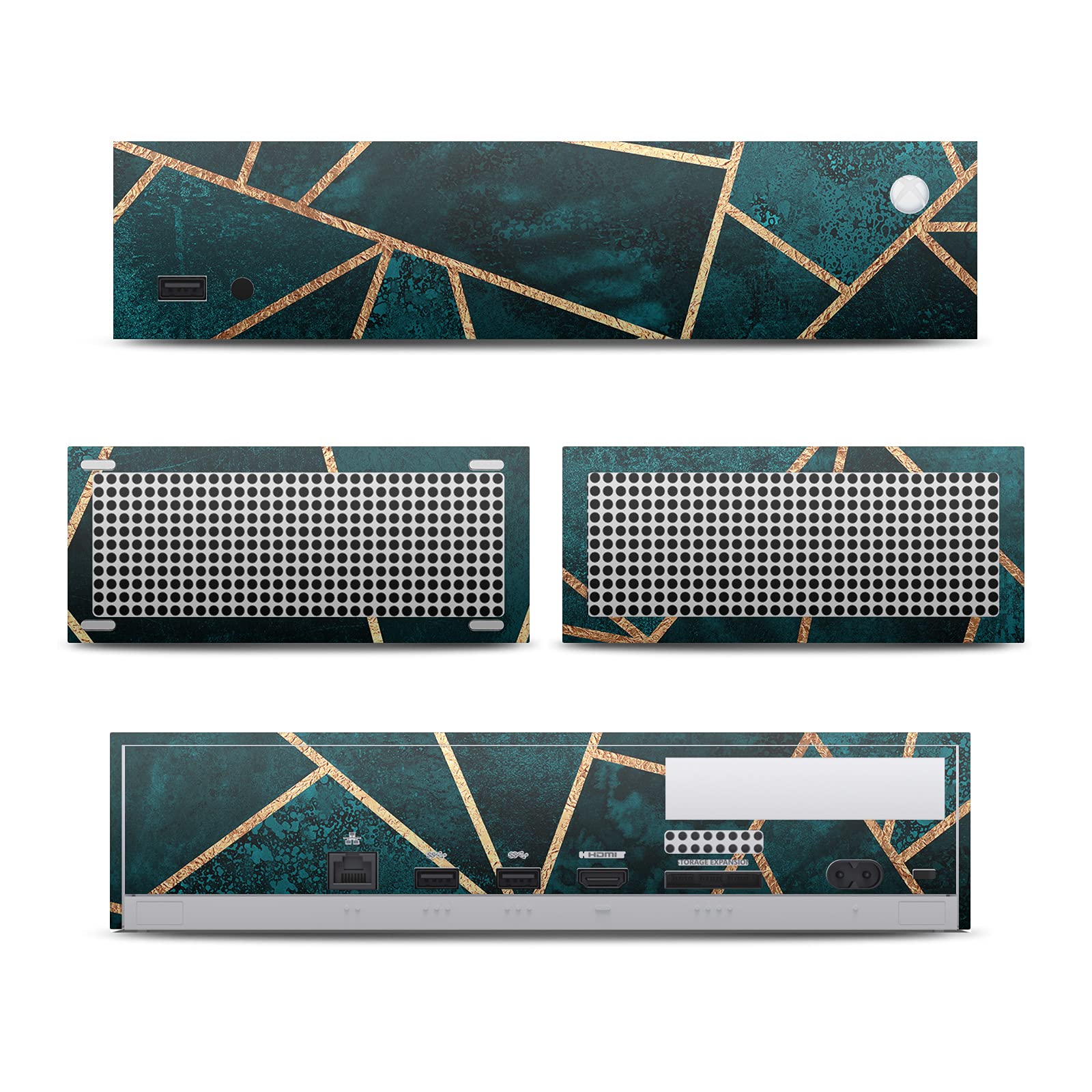 Head Case Designs Officially Licensed Elisabeth Fredriksson Deep Teal Stone Art Mix Vinyl Sticker Gaming Skin Case Cover Compatible with Xbox Series S Console and Controller Bundle