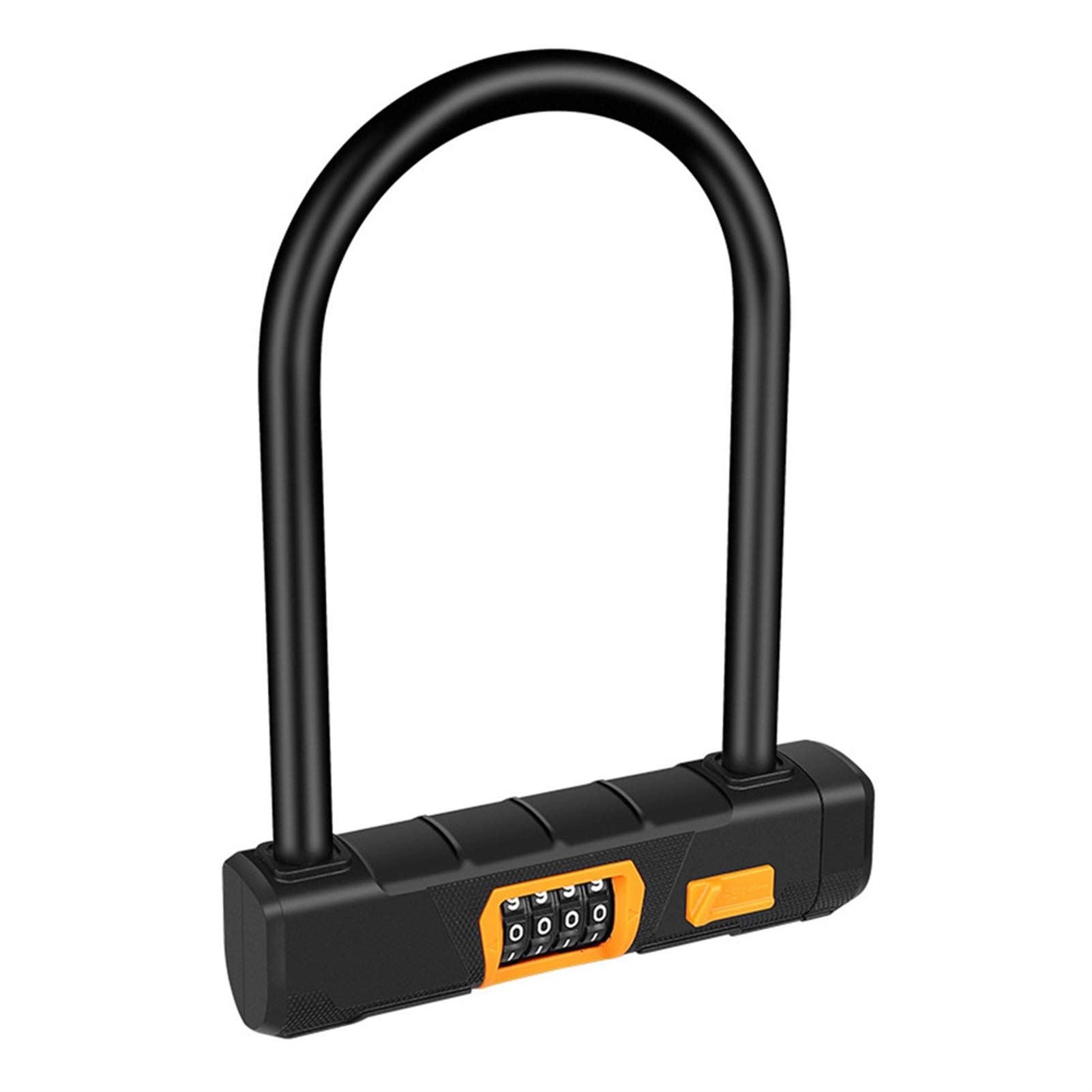 Bike U-Lock 4 Digit Code Combination Heavy Duty Bicycle U Lock Bike Safety High Strength Lock Alloy Steel with PVC Shell Also for Motorbike,Bike U Lock (Color : Black)
