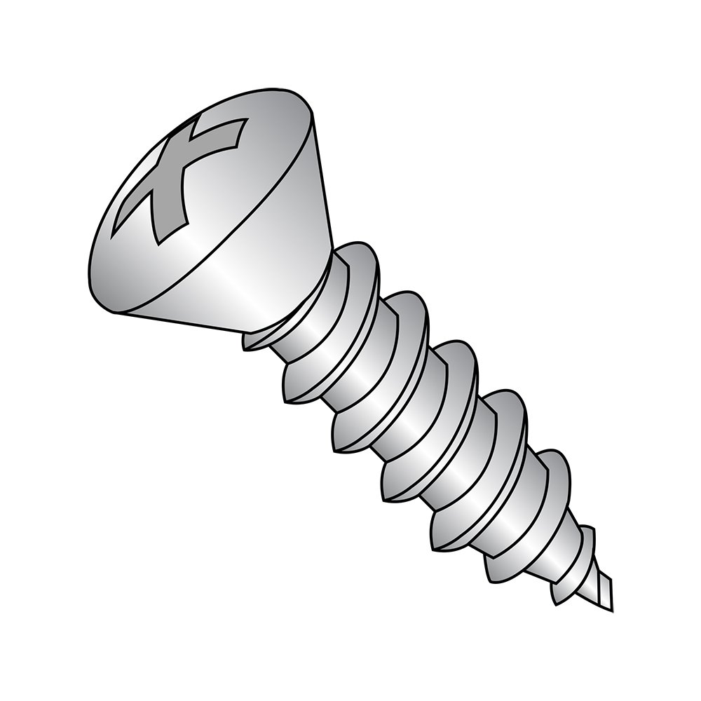 Small Parts 1424ABPO188 18-8 Stainless Steel Sheet Metal Screw, Plain Finish, 82 degrees Oval Head, Phillips Drive, Type AB, 1/4"-14 Thread Size, 1-1/2" Length (Pack of 10)