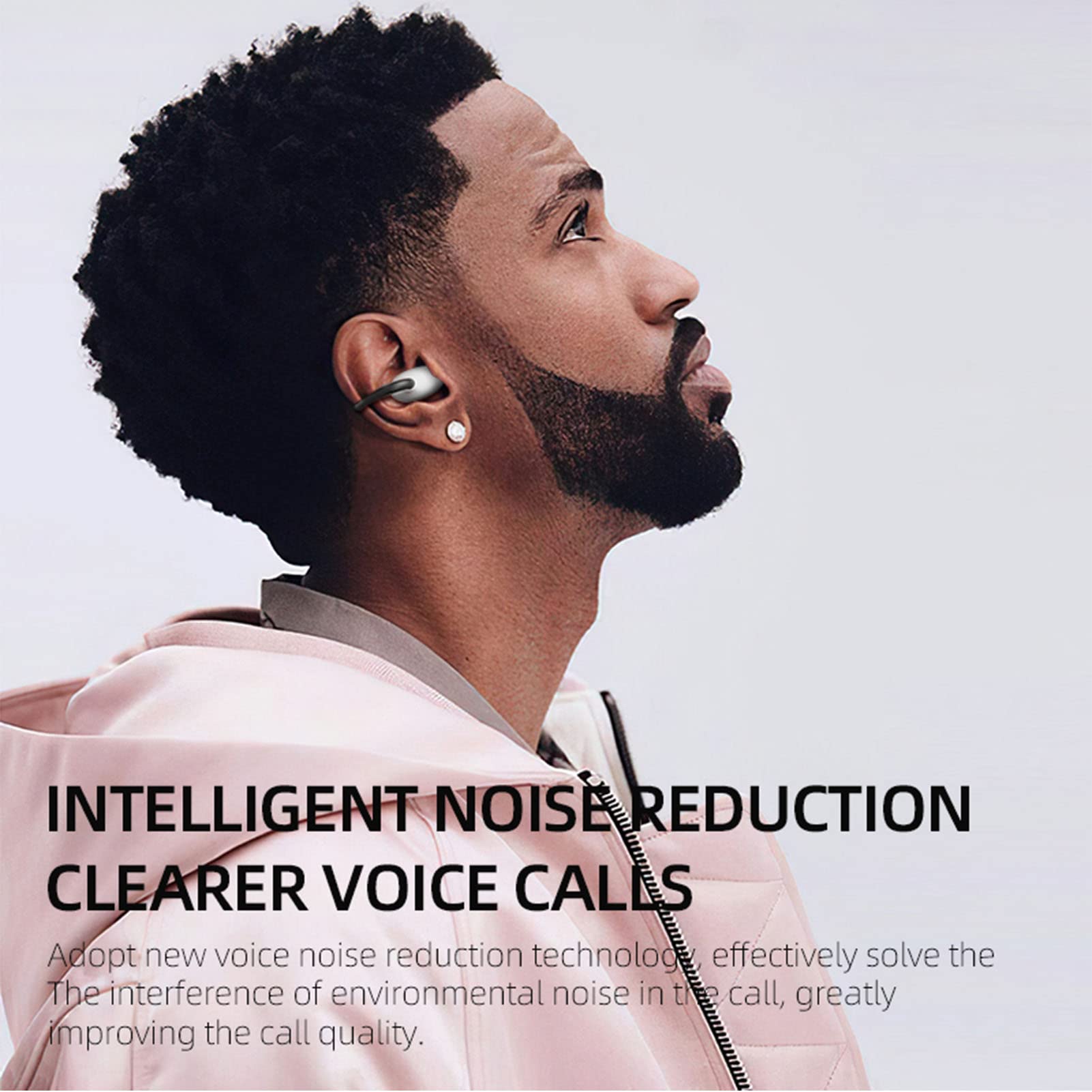 Coffee Wireless Ear Clip Bone Conduction Headphones Bluetooth Open Ear Waterproof Bluetooth Bone Conduction Earbuds Ear Clip Bone Conduction Head Set Painless Long Battery Life for Sports