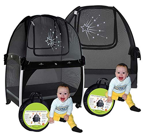 Aussie Cot Net Twin Pack - Pack n Play Travel Tent to Keep Baby from Climbing Out - Portable Ready to use on Vacation - Nursery Mini Crib Tent Canopy Netting Cover