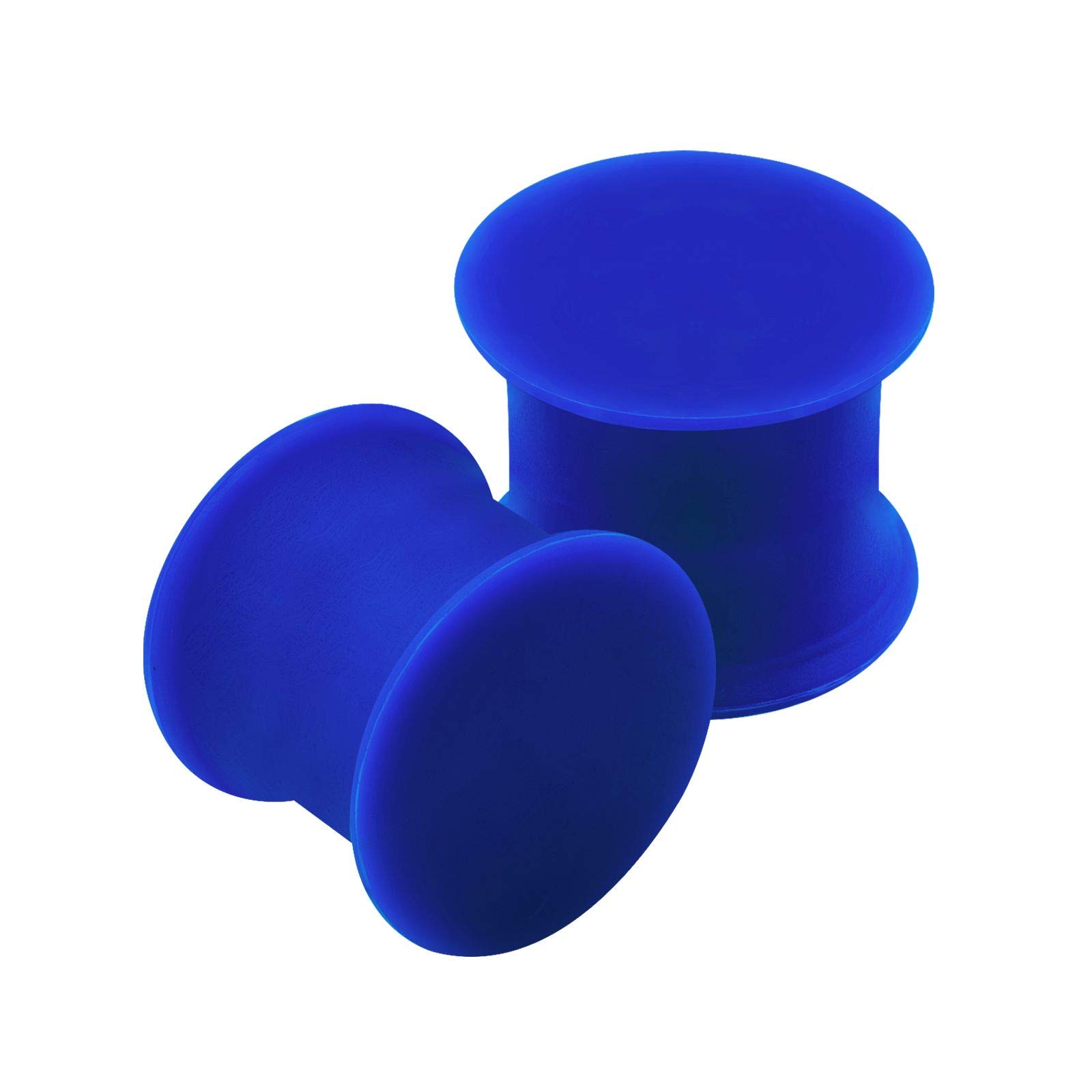 BanaVega 2PCS Silicone Dark Blue 11/16 inch Double Flared Saddle Cute Ear Ring Stretcher Lobe Gauge Plug Piercing Jewelry 2712