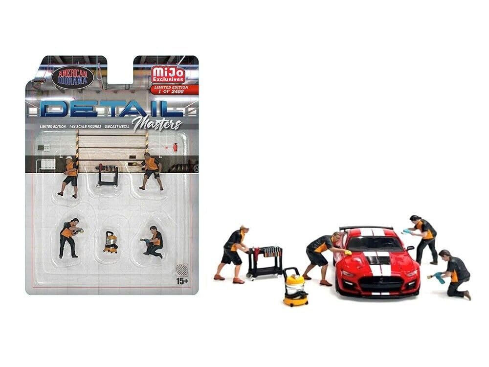 Detail Masters 6 Piece Diecast Figure Set (4 Figures, 2 Tools) Limited Edition to 2400 Pieces Worldwide for 1/64 Scale Models by American Diorama AD-2401MJ