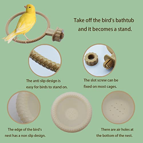 FOIBURELY Bird Nest Canary Finch Parrot Nest with Felt(White)