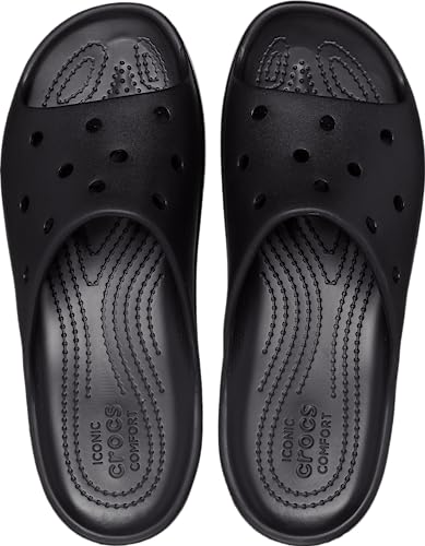 Crocs Women's Classic Slide | Platform Sandals, Black, 6
