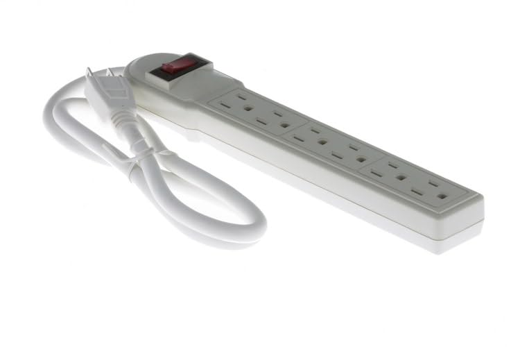 CablesAndKits Surge Protector Power Strip with (6) 15A Outlets and 3ft Cord