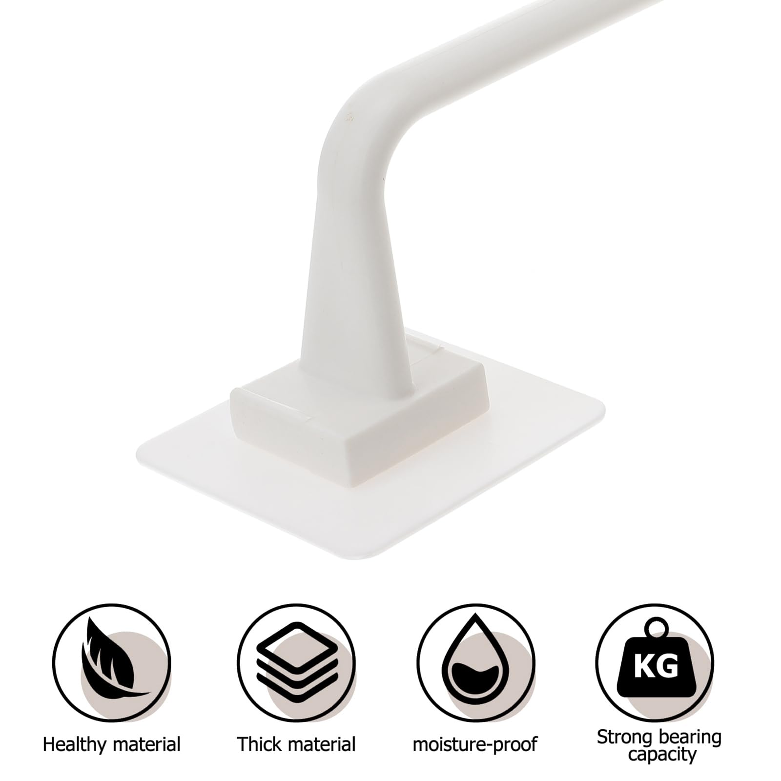 DOITOOL White Towel Rack Bathroom Hand Towel Holder No Drill Single Towel Rod Hand Towel Holder Adhesive Bathroom Towel Hanger for Hotel Home, 34cm