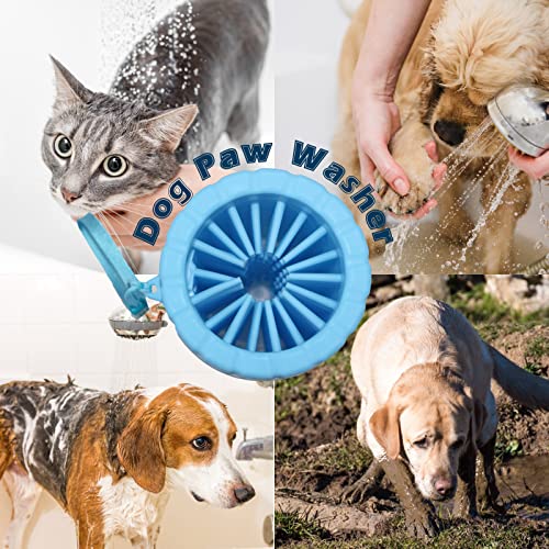 Dog Paw Cleaner-Paw Washer,2 in 1 Paw Cleaner for Dogs with Towel,Suitable for Dogs and Cats (M, Blue)