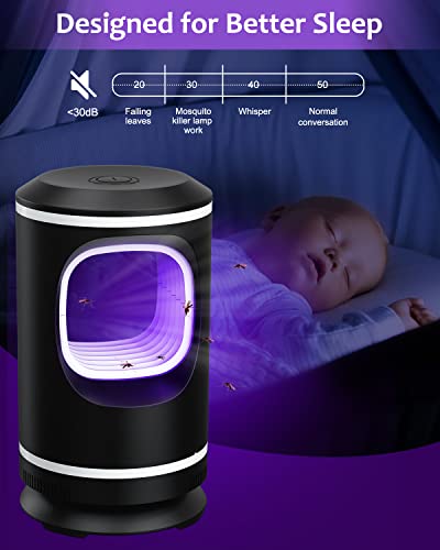 Bug Zapper Indoor, GILAYGROW Insect Trap, Fly Trap, Fruit Flies Trap, Electric Mosquito Killer Trap, Mosquito Zapper, Quiet Mosquito Lamp for Living Room, Office, Kitchen, Bedroom(Black)