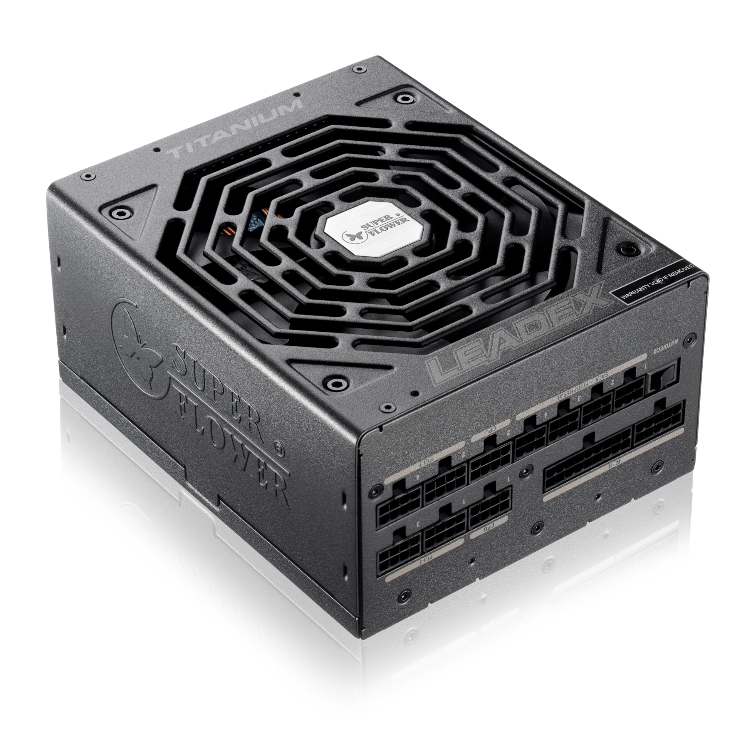 Super Flower Leadex Titanium 850W 80+ Titanium, ECO Fanless & Silent Mode, Full Modular Power Supply, Dual Ball Bearing Fan, 10 Year Warranty. SF-850F14HT