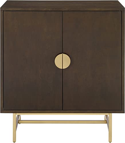 Crosley Furniture Blair Bar Cabinet, Dark Brown/Gold