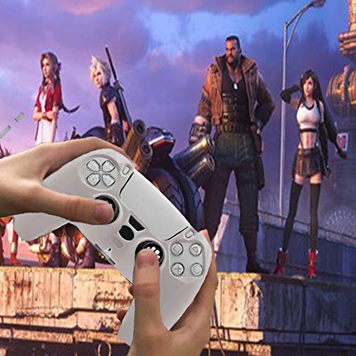 Paesteffe Silicone Case Cover Skin for Sony PS5 DualSense Controller with Thumb Grips (Black)