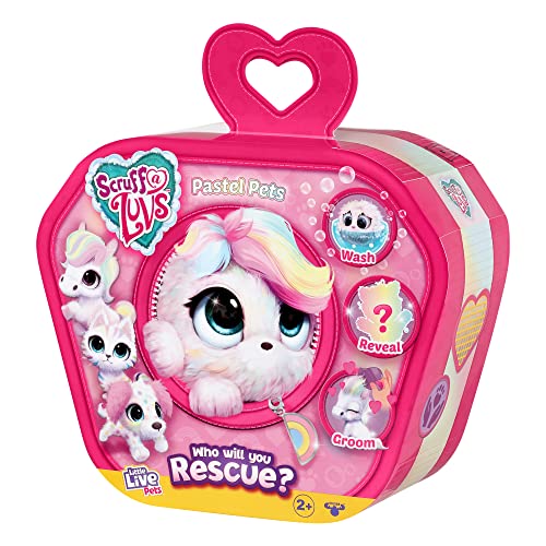 Little Live Pets| Scruff-a-Luvs Mystery Animal Reveal. Wash, Groom and Rescue A Cute Pastel Rainbow Colored Plush Pet.
