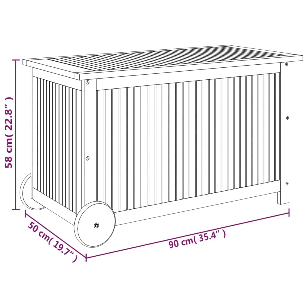 vidaXL Outdoor Storage Box, Deck Box with Lid, Patio Cabinet, Storage Chest for Outdoor Cushions Throw Pillows Garden Tools, Retro, Solid Wood Acacia