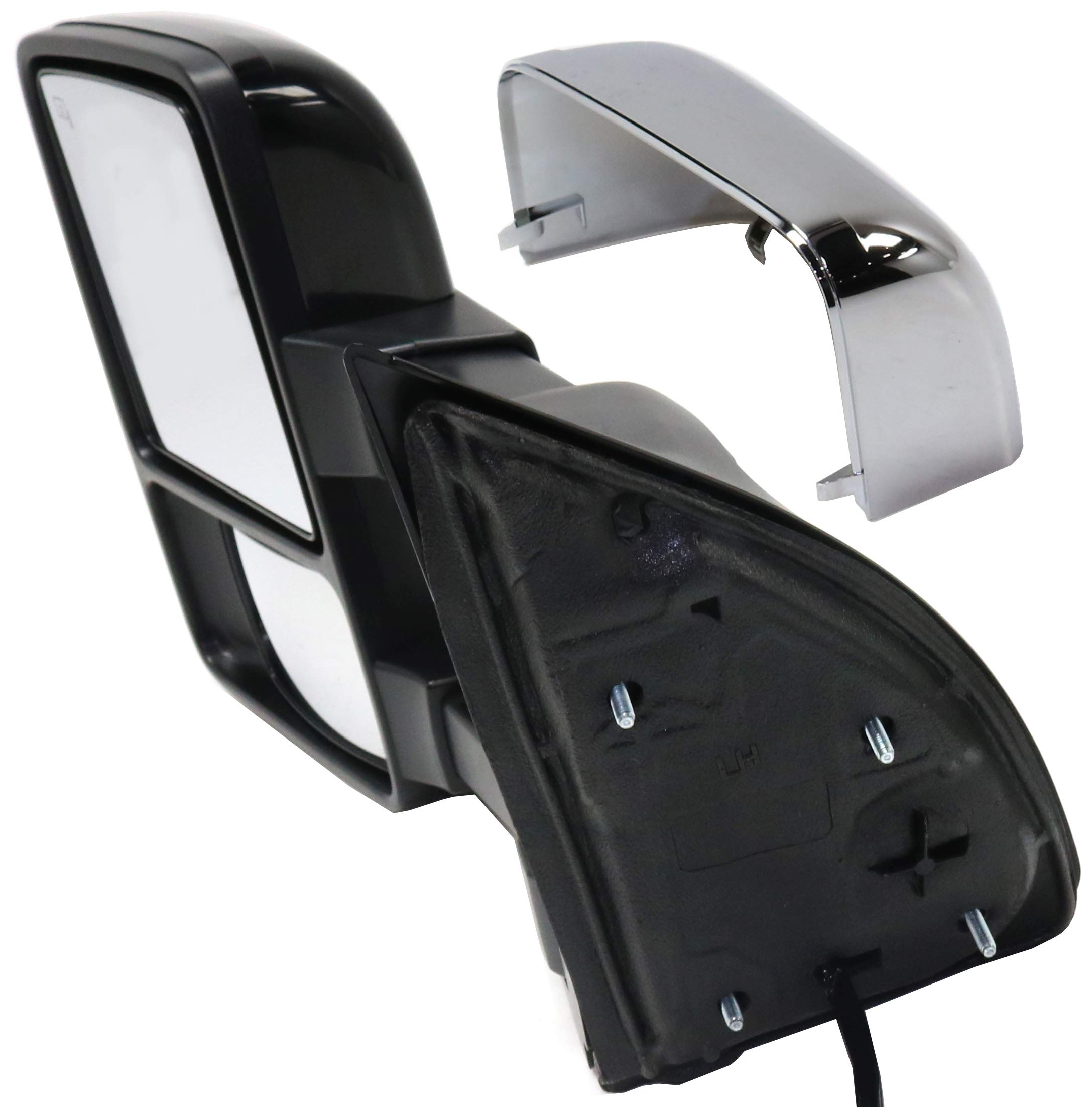 Kool Vue Driver Side Power Heated Towing Mirror for Ford F-250 F-350 Super Duty 2010-2016 Power Fold With Signal Light & Memory; Without Blind Spot Monitor Auto Extend with 2 Caps