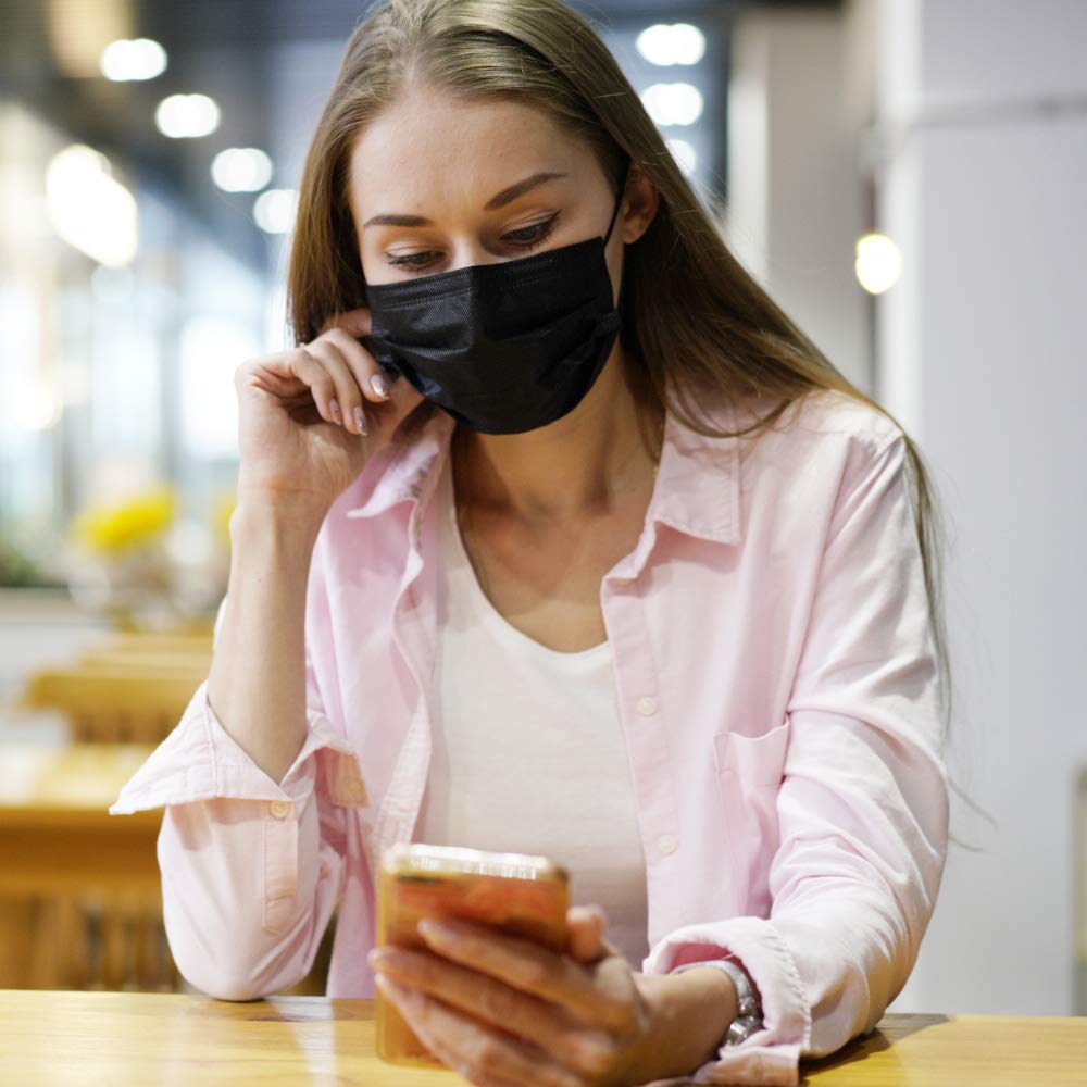 EAILGORL, Disposable 3 Layer Face Masks with Elastic Ear Band, Gray