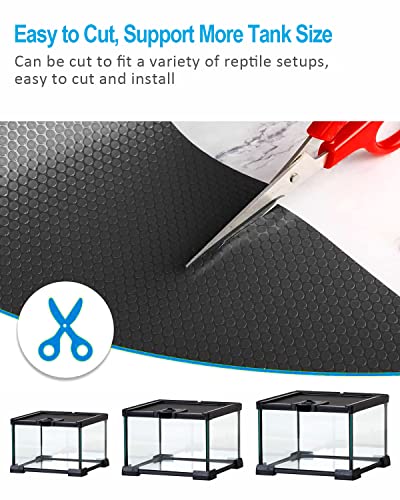 Duedusto Bearded Dragon Tank Accessories, Reptile Terrarium Liner Substrate for Leopard Gecko, Snake, Lizard and Tortoise, Non-Adhesive Reptile Carpet Bedding for Reptile Tank, Black