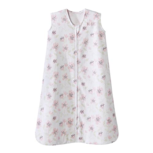 HALO Sleepsack, 100% Cotton Wearable Blanket, Swaddle Transition Sleeping Bag, TOG 0.5, Wildflower Blush, Large