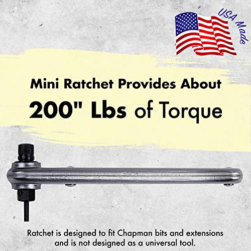 Chapman MFG CM-13 Mini Ratchet, 1/4" Drive, USA Made Stainless Steel Ratchet with 20 Tooth Gear & 18 Degree Working Arc