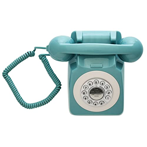 dsfen Desktop Corded Phone 80s Vintage Retro Style Telephone Desk Landline Phone Support Ring Volume Control for Home Office Business Hotel Cafe Bar Old Fashioned Decoration