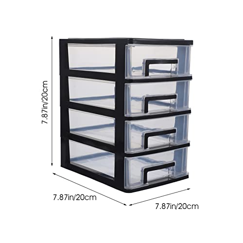 FOMIYES Storage Drawers 4 Layer Drawer Storage Tower Clear Drawers Closet Storage Box Storage Shelf Storage Rack for Office Bedroom Living Room Desk Organizer