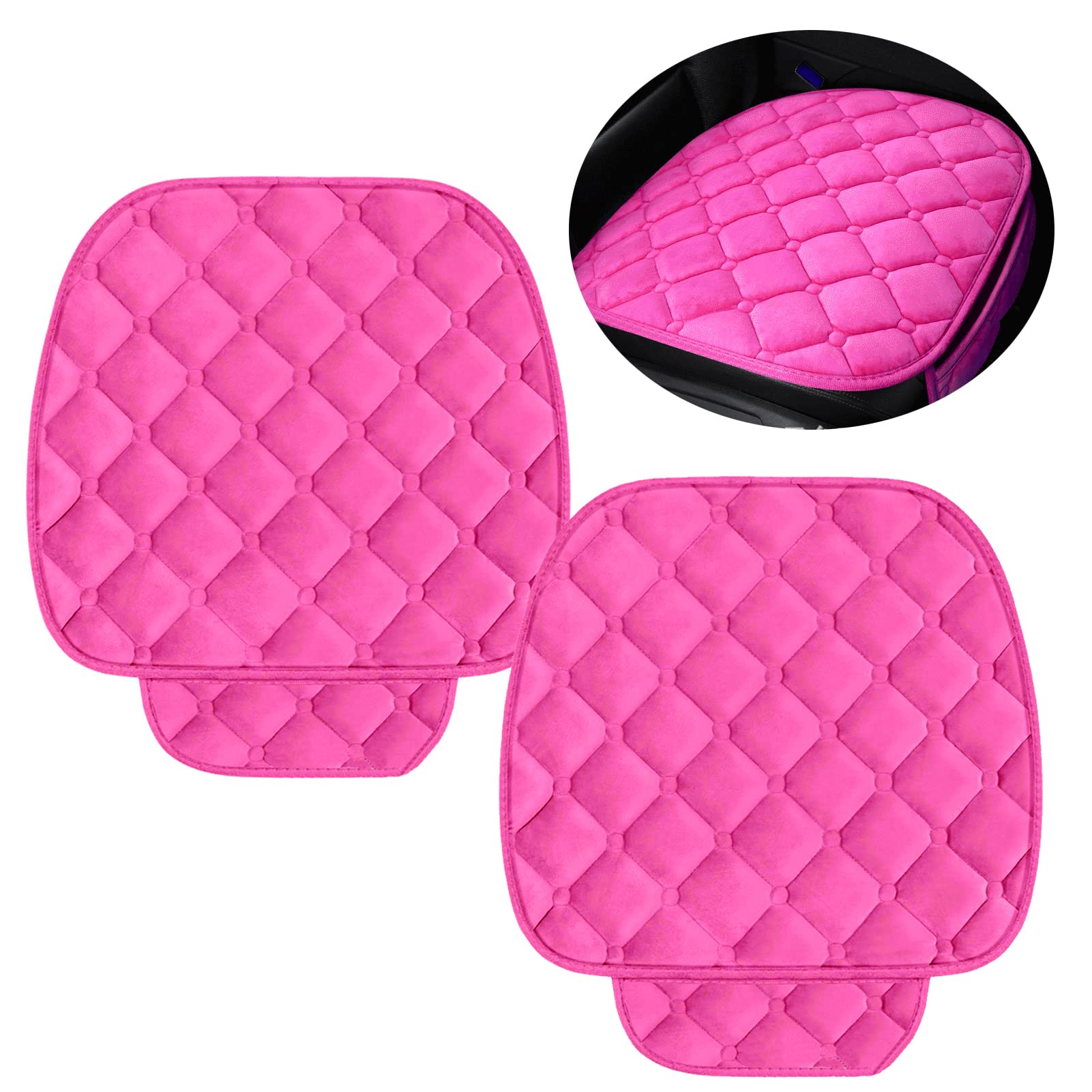 JXJKMMN 2 Pack Seat Cover for Car,Car Front Seat Protector Breathable, Soft Comfort, Car Seat Pad Cover Universal Seat Cushion for Most Cars,Car Interior Accessories for Men Women (Pink)