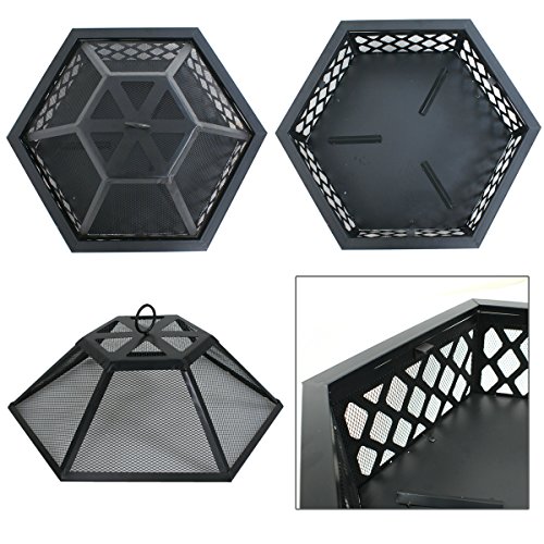 COLIBYOU Super Deal Hex Shaped Patio Fire Pit Home Garden Backyard Firepit Bowl Fireplace