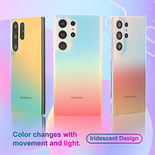 Dosanlues Iridescent Matte Compatible with Samsung Galaxy s23 Ultra Case, [Drop Protection] Translucent Matte Hard PC Back with Soft Silicone Edge Slim Protective