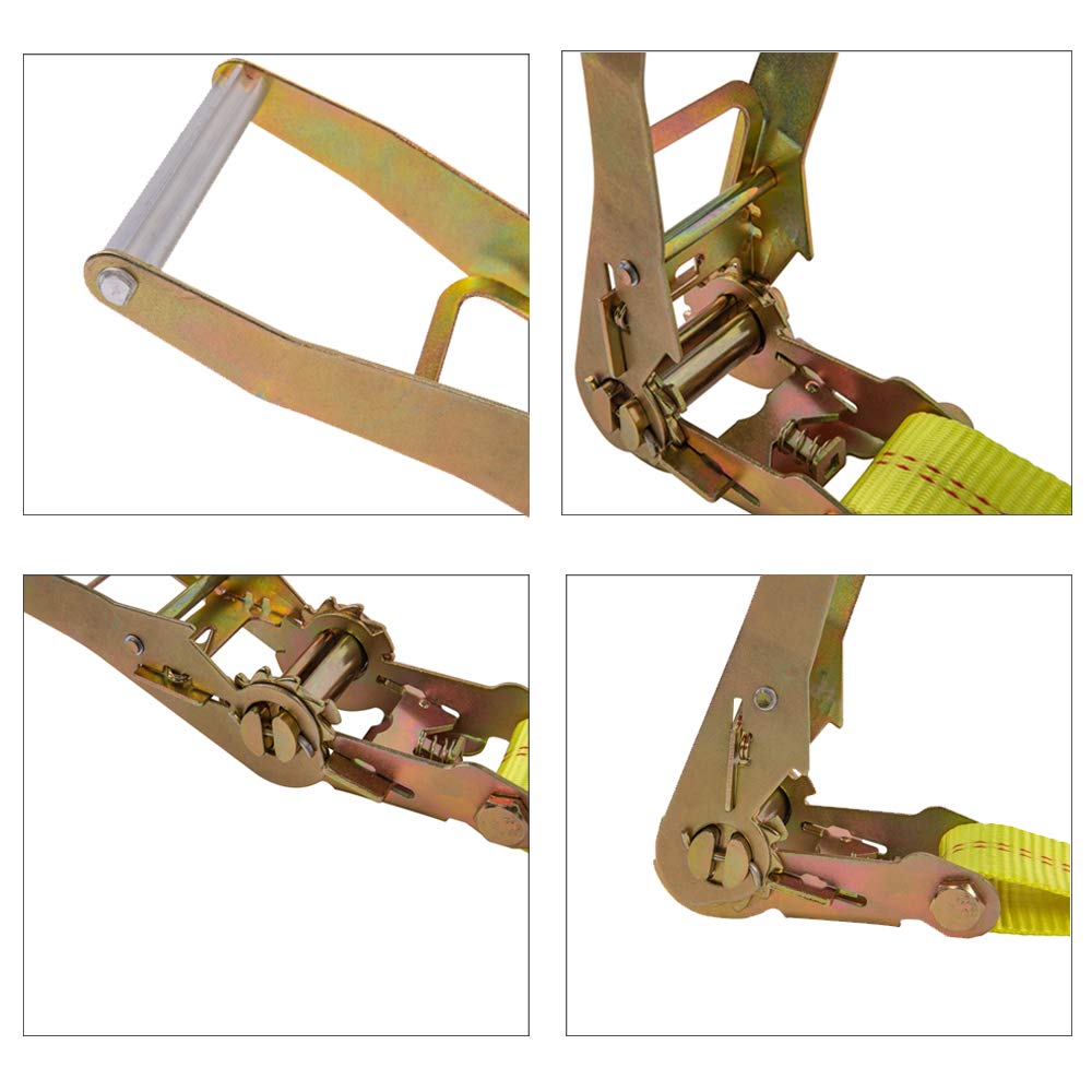 Autofonder 12 Pack Ratchet Tie Down Strap - 2" x 27' Heavy Duty Ratchet Straps with Aluminum Handle, Cargo Straps for Moving Appliances, Lawn Equipment, Motorcycle in a Truck