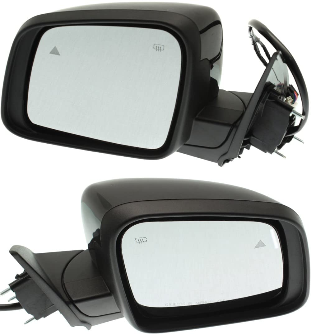 Kool Vue Driver & Passenger Side Power Heated Mirrors for Dodge Durango 2011-2022 With Signal Light, Blind Spot Monitor & Memory; Without Auto-Dimming Paintable