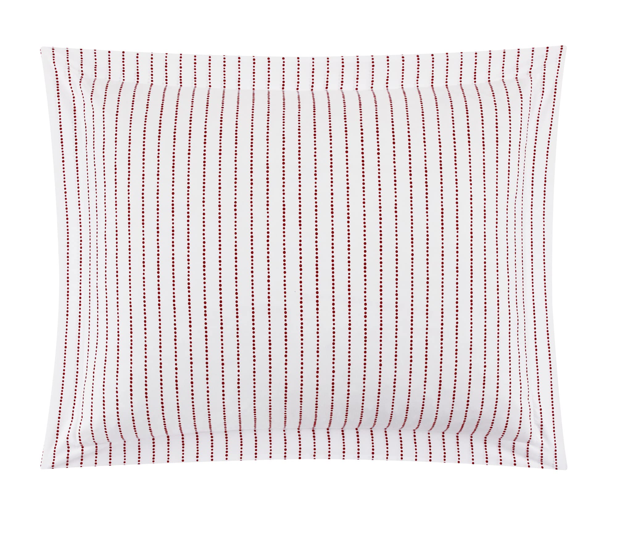 Chic Home Wesley 3 Piece Duvet Cover Set Contemporary Solid White with Dot Striped Pattern Print Design Bedding - Pillow Shams Included, King, Wine Red