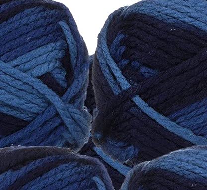 Bernat Yarn Bernat Softee Chunky Yarn - 2.8 oz - 12 Pack with Pattern Cards in Color (Denim Ombre)