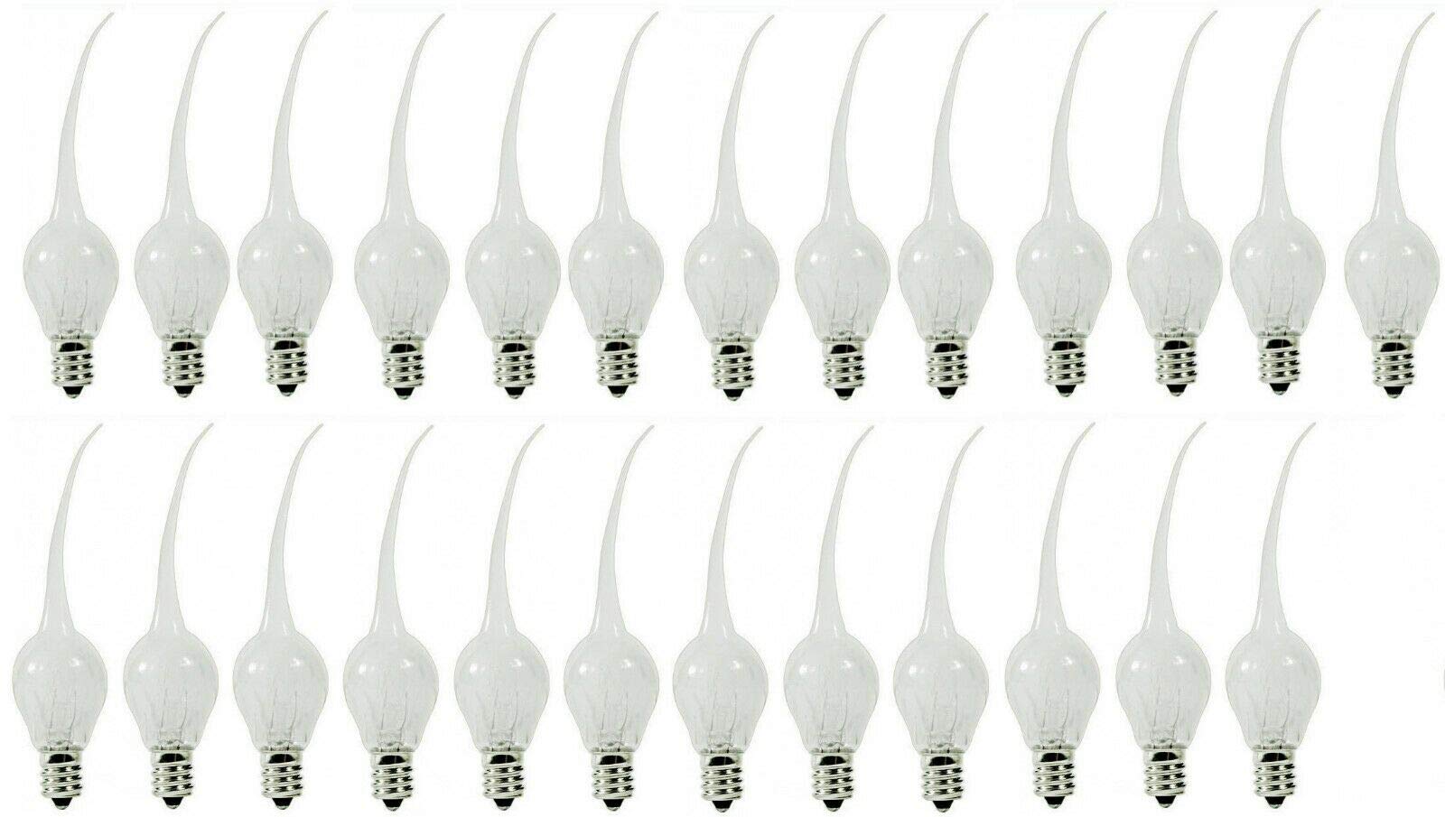 Creative Hobbies® Country Style Incandescent Silicone Dipped Light Bulbs - 6 Watt, S6 Shape, for Candle Lamps & Chandeliers | Box of 25