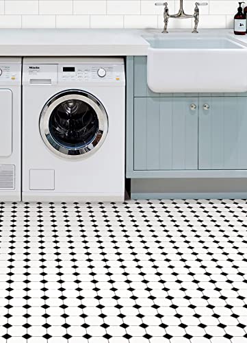 FloorPops Hudson Peel & Stick Floor Tiles, Black