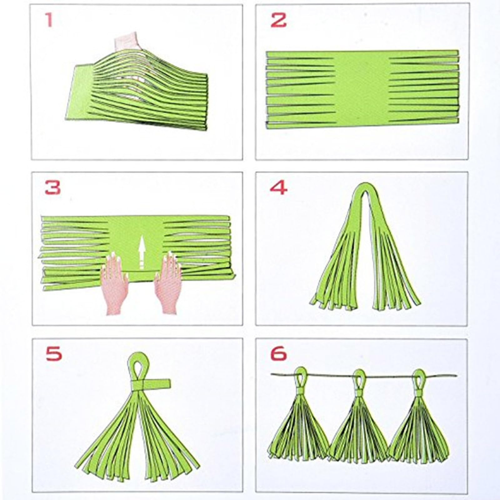 Capesaro Black Green Tassel Garland,Tissue Tassel Banner for Party Decorations,Pack of 20