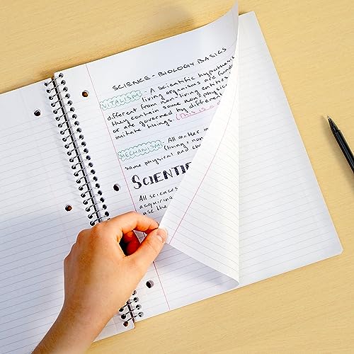 Five Star DuraShield Notebooks with Antimicrobial Front Covers, 4 Pack, 1 Subject, College Ruled Paper, 11" x 8-1/2", 100 Sheets, Black, Red, Blue, Green (820029-ECM)