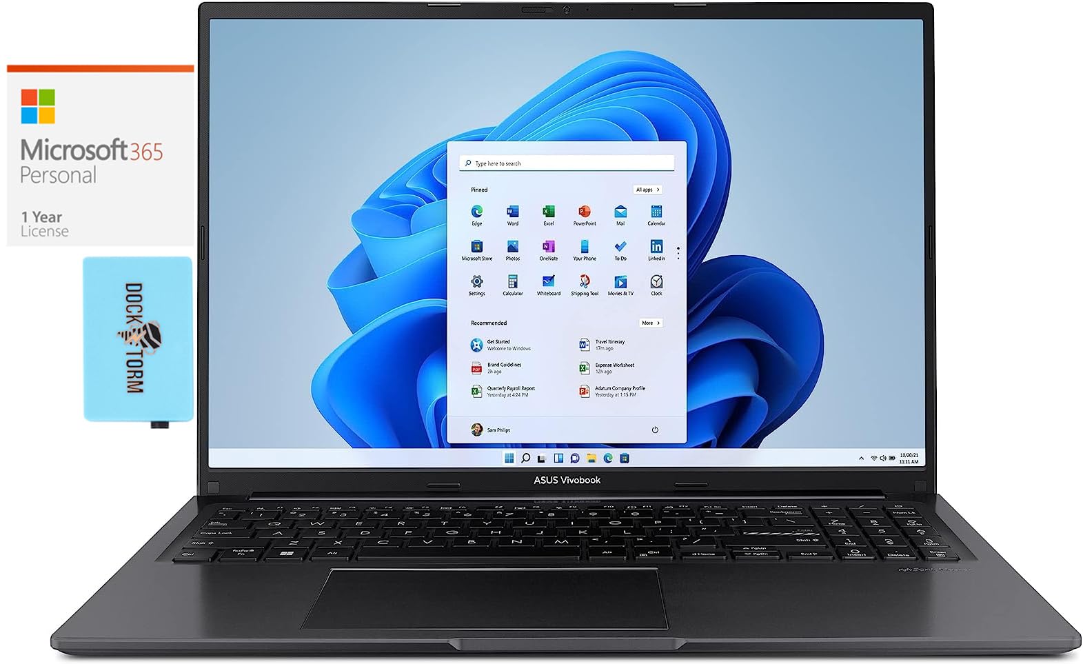 ASUS Vivobook 16X Home & Business Laptop (Intel i7-13700H 14-Core, 16GB RAM, 2TB PCIe SSD, Intel Iris Xe, 16.0" 60 Hz Win 11 Home) with MS 365 Personal, Dockztorm Hub