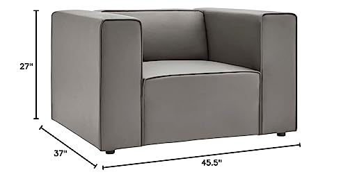 Modway Mingle Vegan Leather Lounge Armchair, Gray