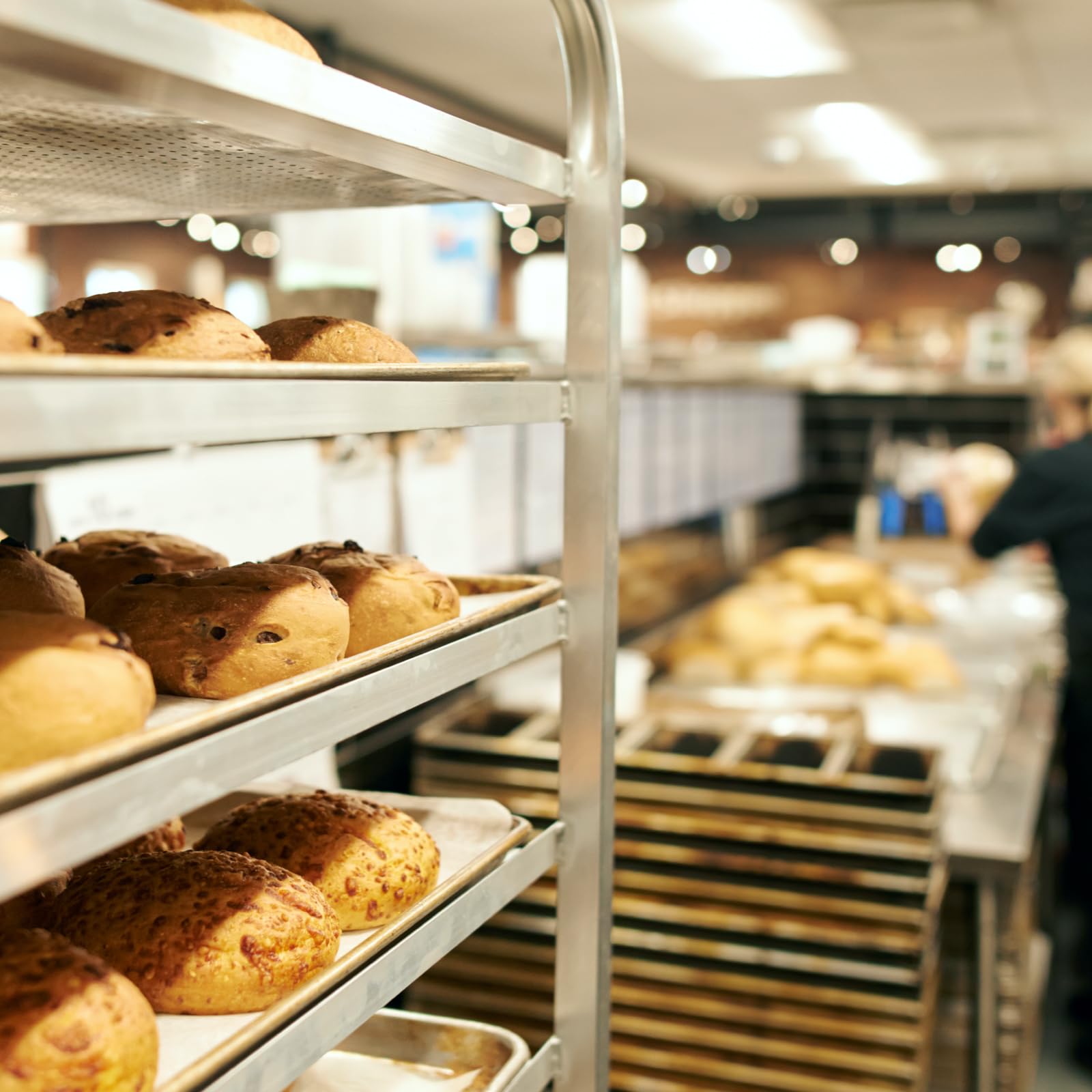 CURTA 10-Tier Heavy Duty Bun Pan Bakery Rack with 5" Wheels, NSF Certified, 26" D x 20" W x 39" H, Storage for Half & Full Sheets, Sheets Not Included