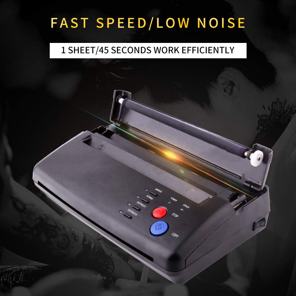 Tattoo Transfer Stencil Printer Machine with 10 Thermal Tattoo Kit Copier Printer Tattoo Transfer Stencil Paper Tattoo Stencil Printer Machine for Tattoos Supply