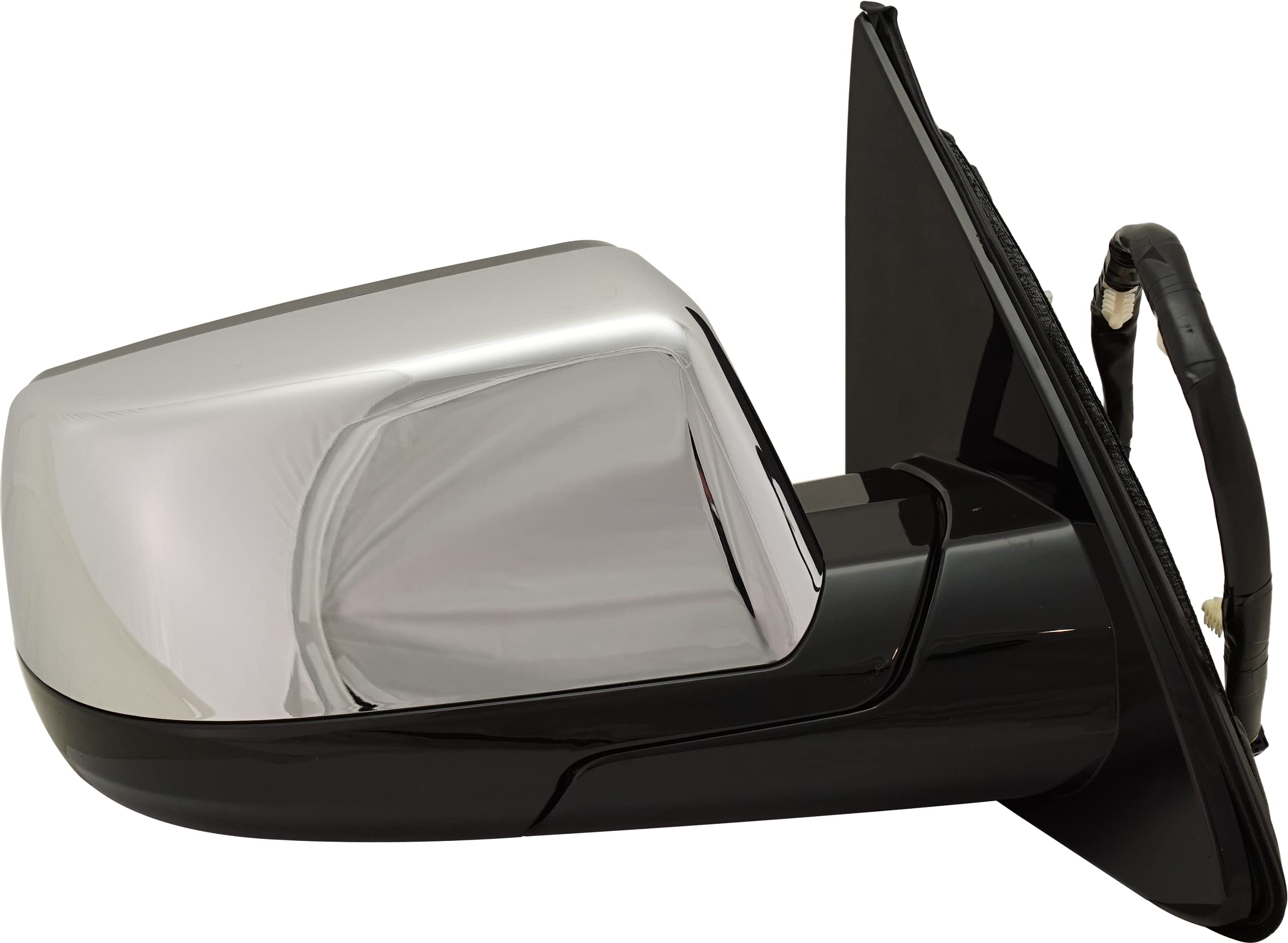 Kool Vue Right Power Heated Mirror for Chevrolet Tahoe Suburban 2015-2020 Power Fold With Signal Light, Memory & Puddle Lamp; Without Blind Spot Monitor & Auto-Dimming Chrome w/o Object Sensor