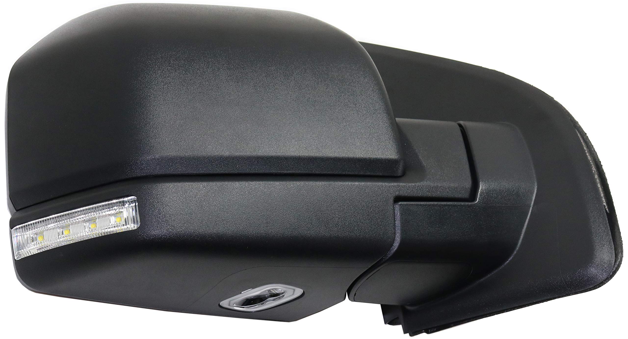 Kool Vue Right Power Heated Mirrors for Ford F-150 2015-2018 Manual Fold With Signal Light, Spotter Glass & Puddle Lamp; Without Memory & Auto-Dimming Textured Standard Cab, Up To 02/26/18