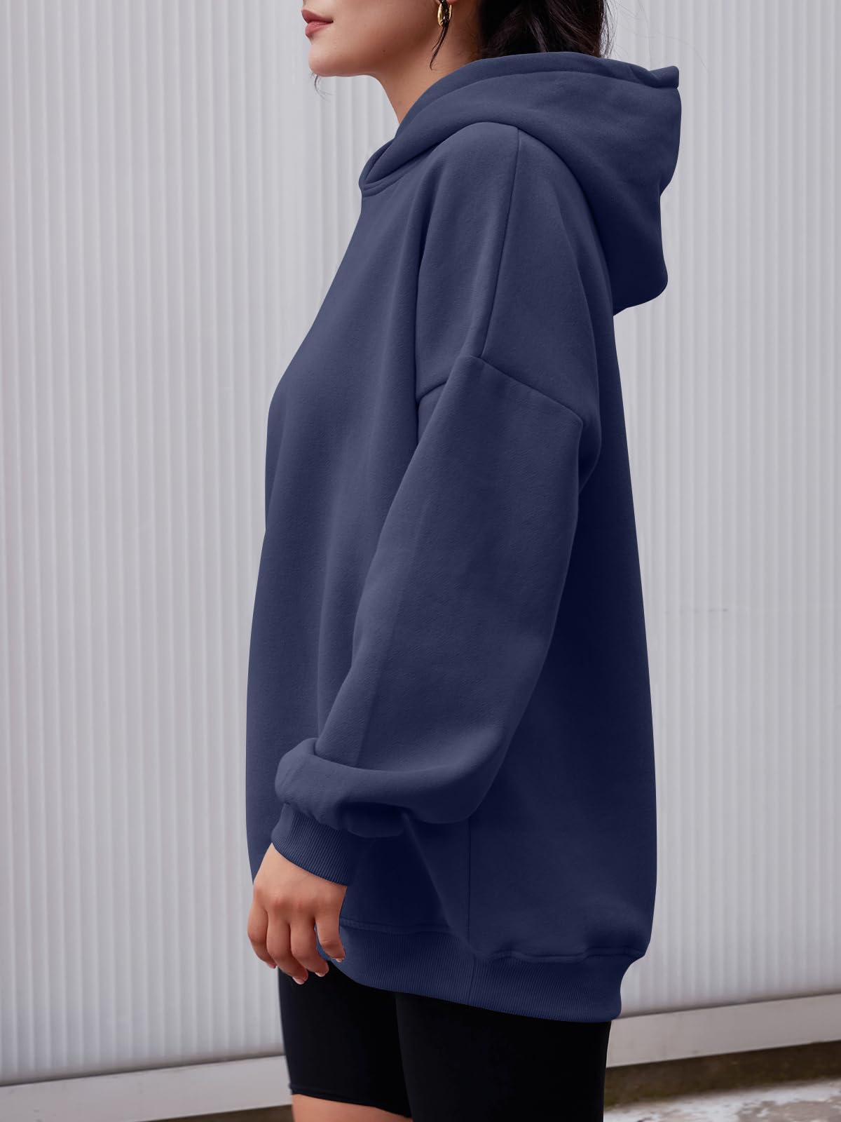 AUTOMET Womens Oversized Hoodies Fleece Sweatshirts Hooded Pullover 2024 Fashion Fall Clothes Trendy Outfits Winter Sweater Navyblue