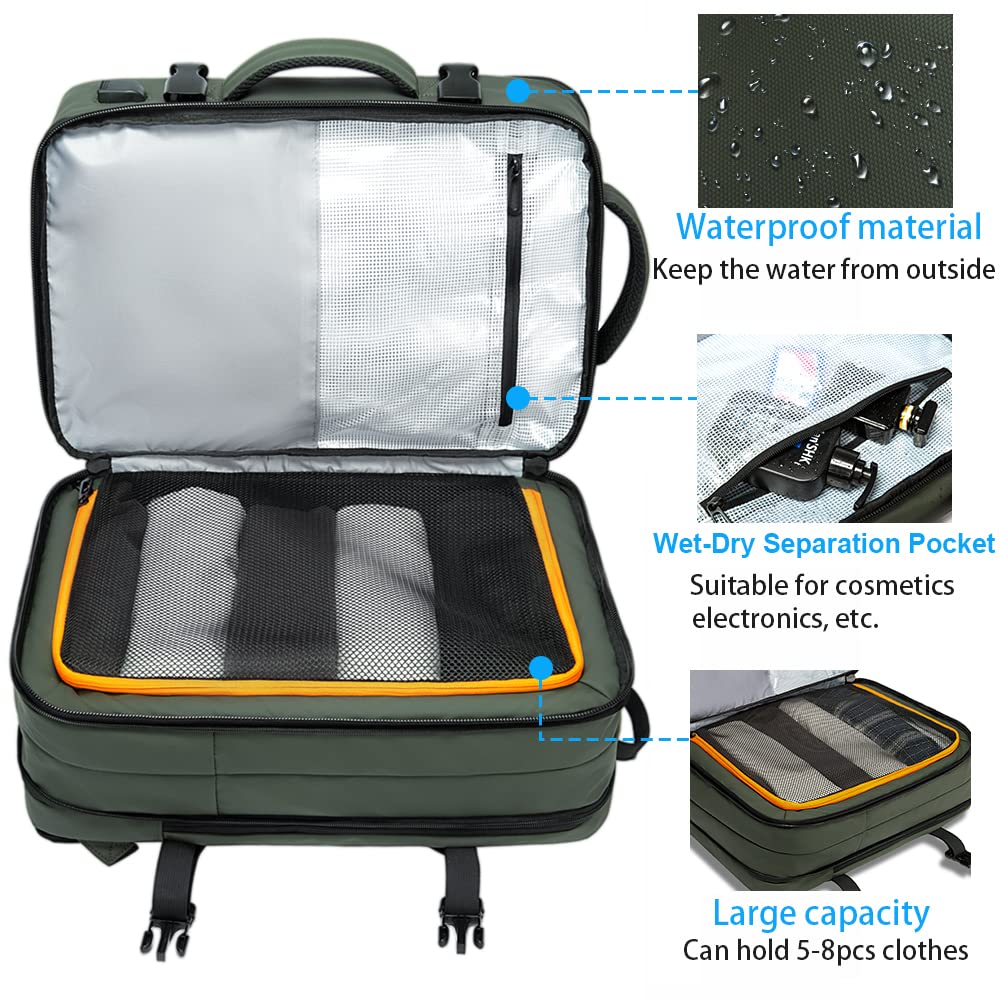 BANGE Expandable Travel Backpack,35LCarry on Backpack for Women Men Airline Approved Gym Backpack Waterproof Business Laptop Daypack…