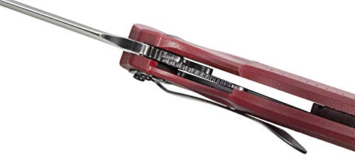 CRKT Shenanigan Maroon Everyday Carry, Plain Edge Blade, Liner Lock, Glass Reinforced Nylon Handle, Pocket Clip K800RKP