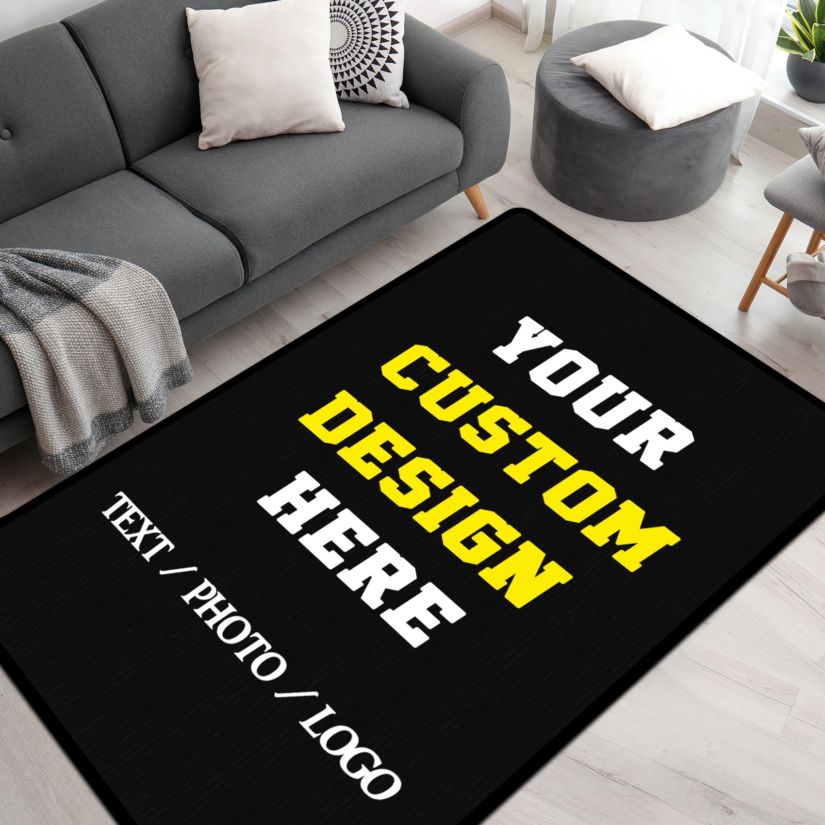 Custom Rug with Logo Custom Rugs for Bedroom Men Custom Door Mat Custom Carpet Runner Area Rug Personalized Rugs Customized Door Mats Outdoor Entrance Decorative Custom Floor Mats for Business