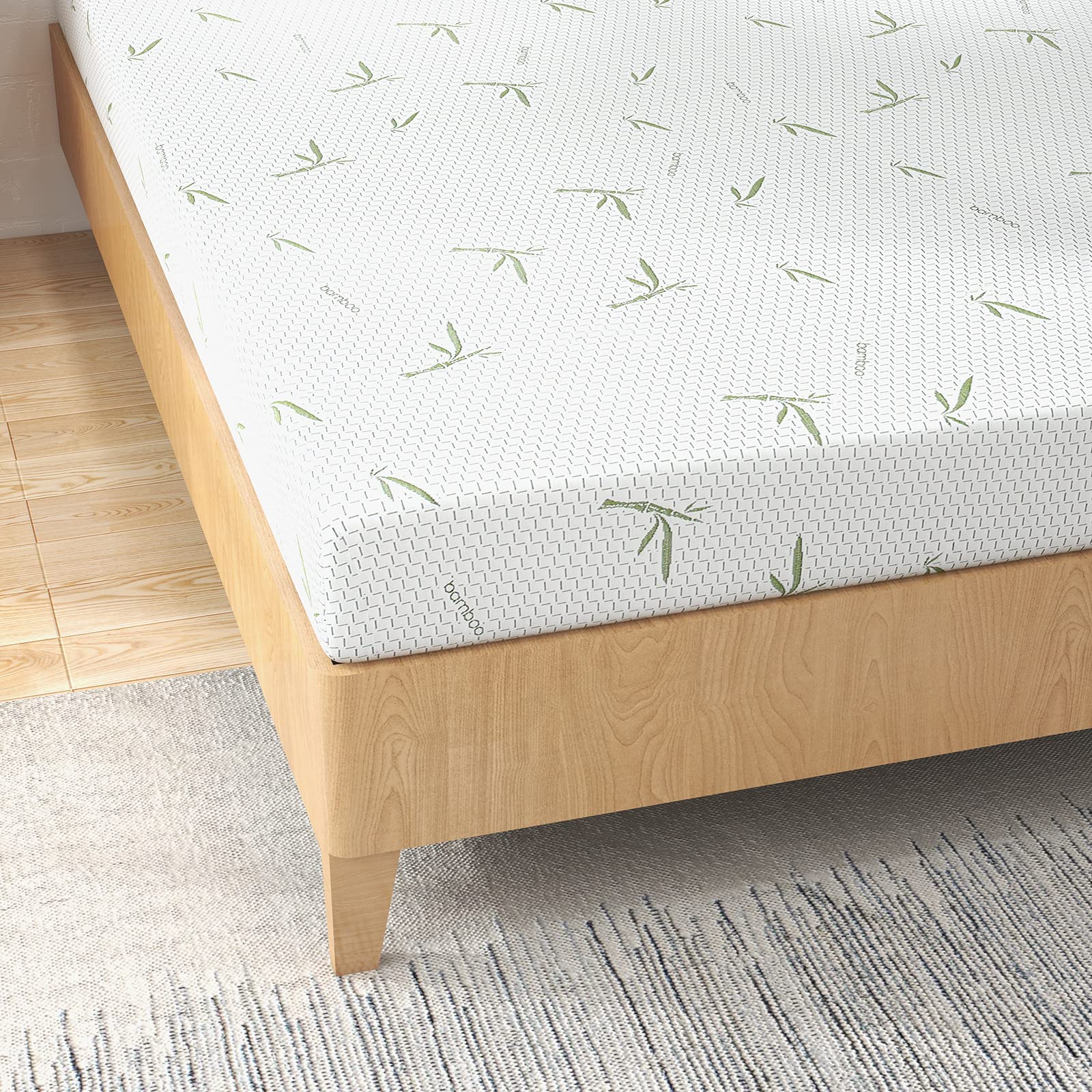 wOod-it Queen Size Mattress in a Box, 6 inch Cooling Gel Memory Foam Bed Mattresses Made in USA with Breathable Bamboo Cover, Medium Firm
