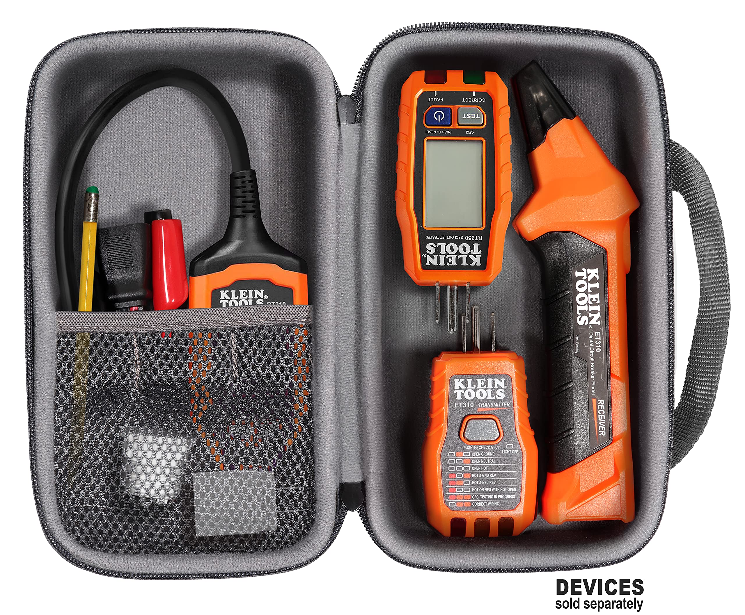 CaseSack case for Klein Tools ET310 AC Circuit Breaker Finder, Integrated GFCI Outlet Tester, RT310 Receptacle and Accessory Kit, 80016