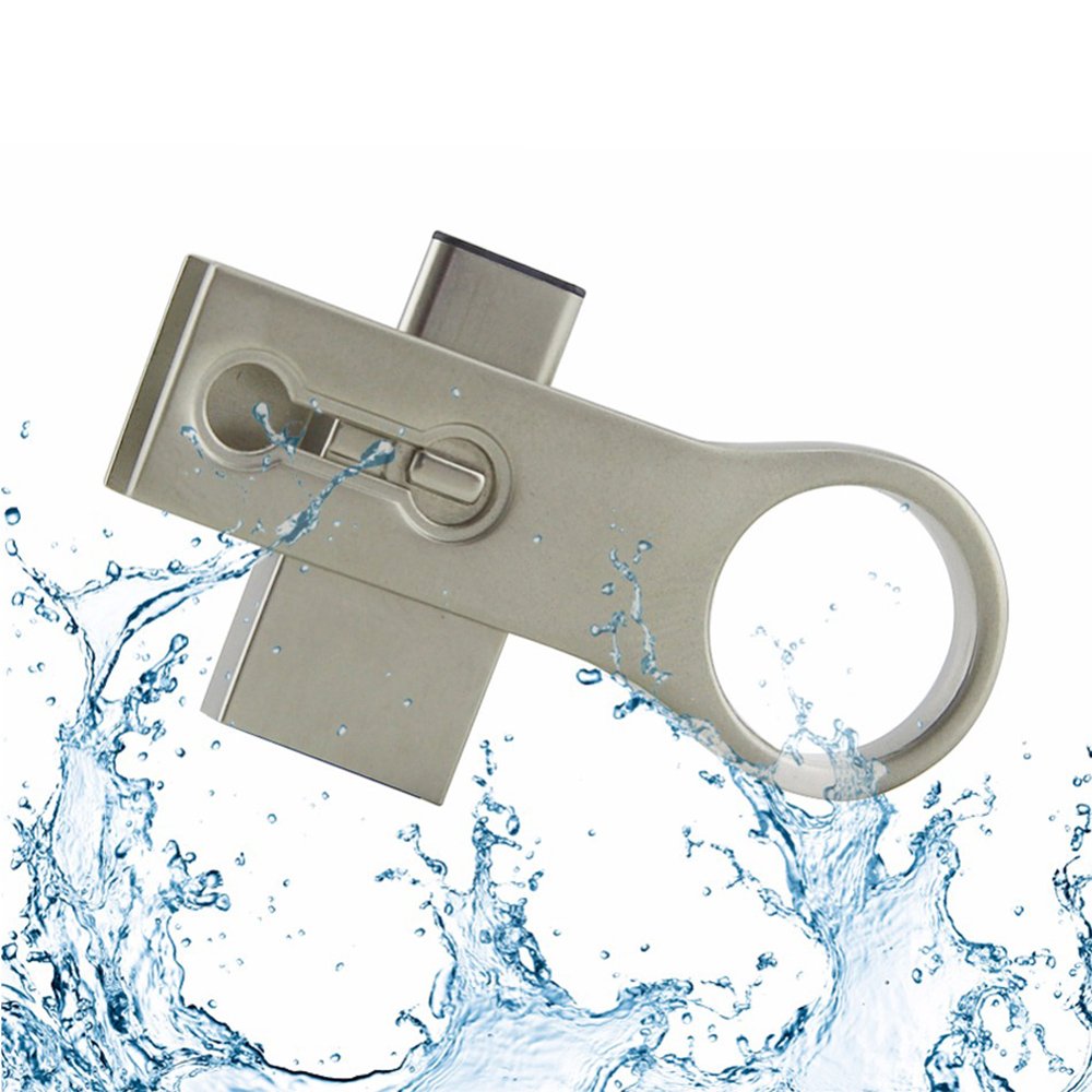 Usbkingdom 32GB USB 3.0 Type C Dual OTG Flash Drive,Waterproof Metal Key Ring USB-C USBC Thumb Drive Memory Stick for New Macbook Pro, Samsung Galaxy S8,S8 Plus,Note 8, LG G6,V30, Google Pixel XL