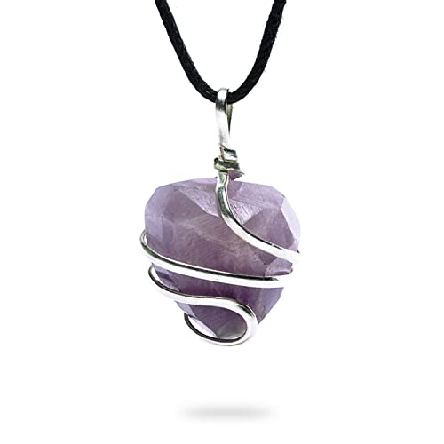 Amethyst Tumbled Wrapped Pendant by Ayana Crystals – Authentic February Birthstone, Handcrafted Pendant for Spiritual Healing and Emotional Balance